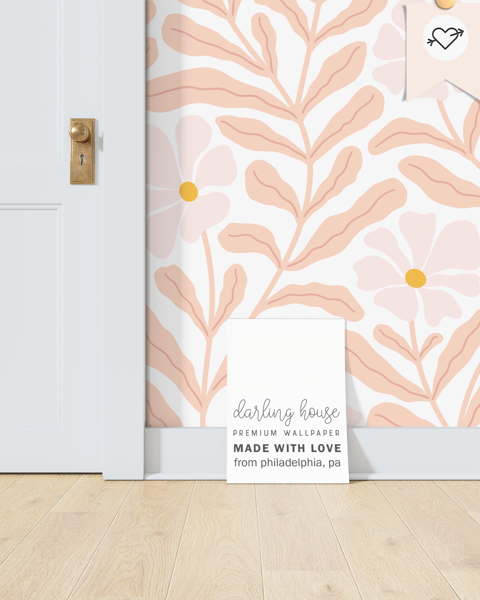 Large Blush Pink Daisy Floral Wallpaper | Removable Peel Stick | Bright ...