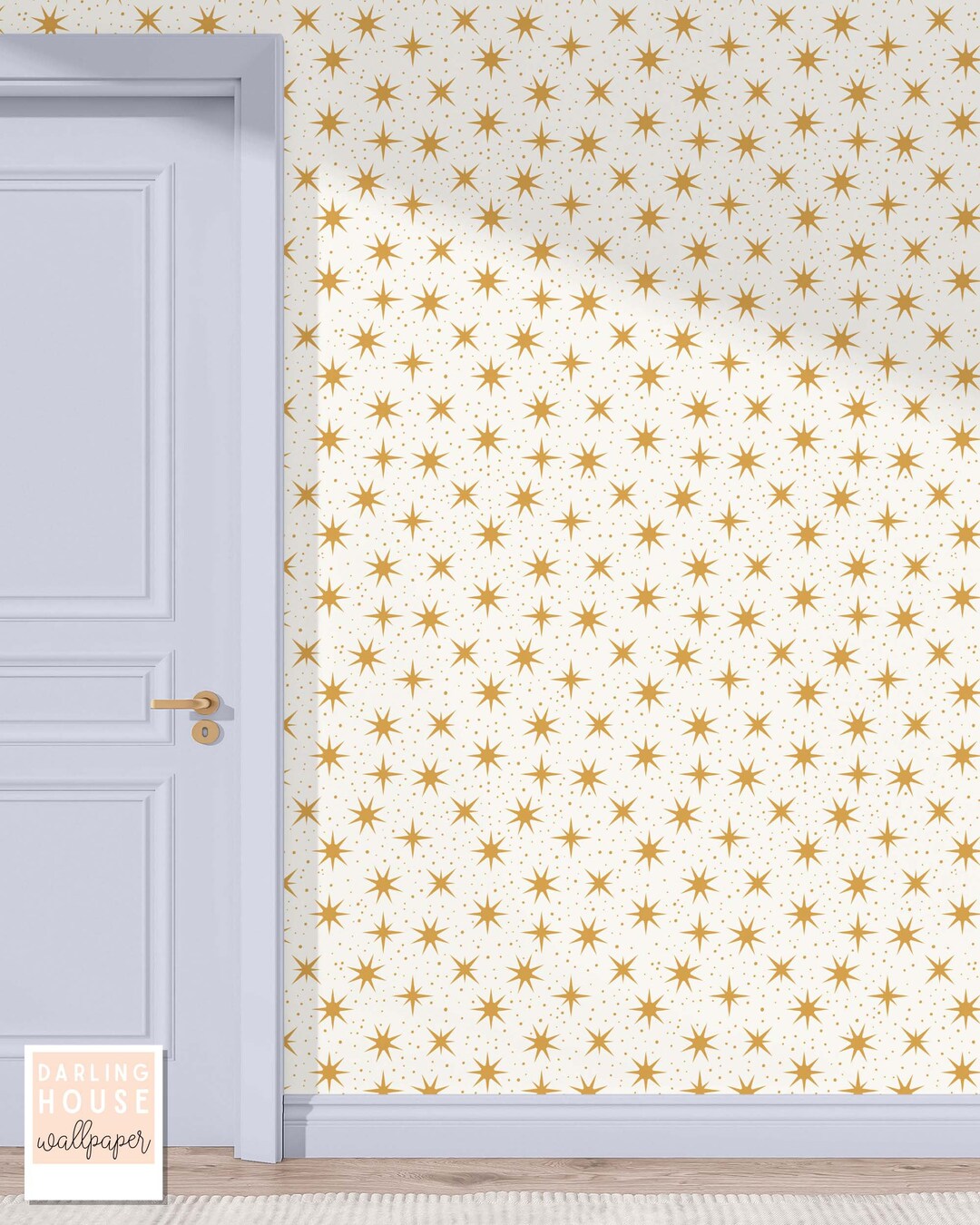 Retro Gold Star Constellation Wallpaper Premium Removable - Etsy