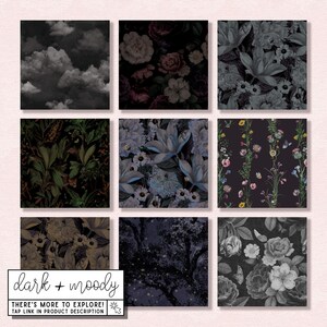 Vintage Floral Black Wallpaper Premium Removable Peel and - Etsy