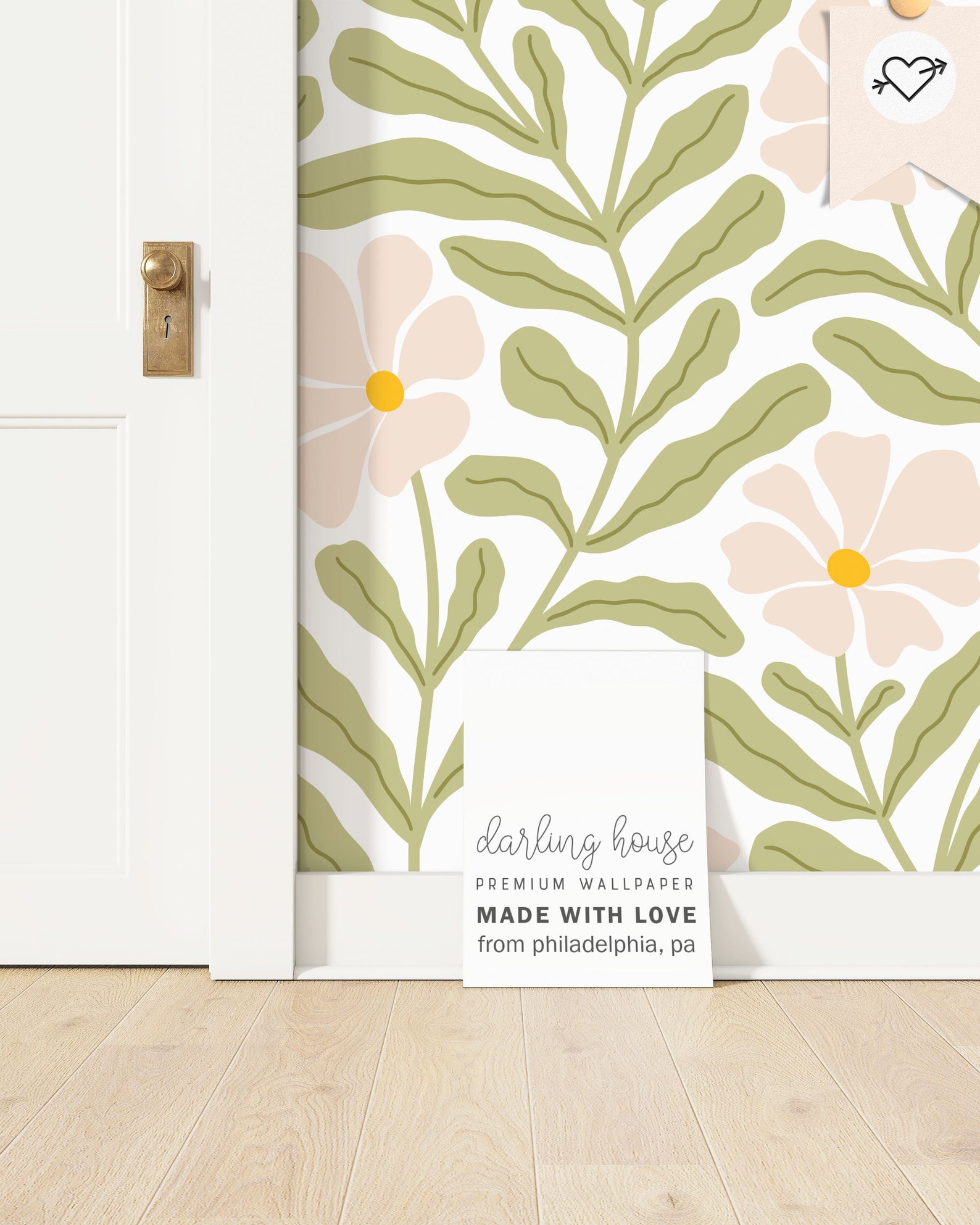 Large Blush Pink Daisy Wallpaper | Peel and Stick, Prepasted, Unpasted ...