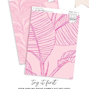 Hot Pink Tropical Banana Leaf Wallpaper | Removable Peel Stick ...