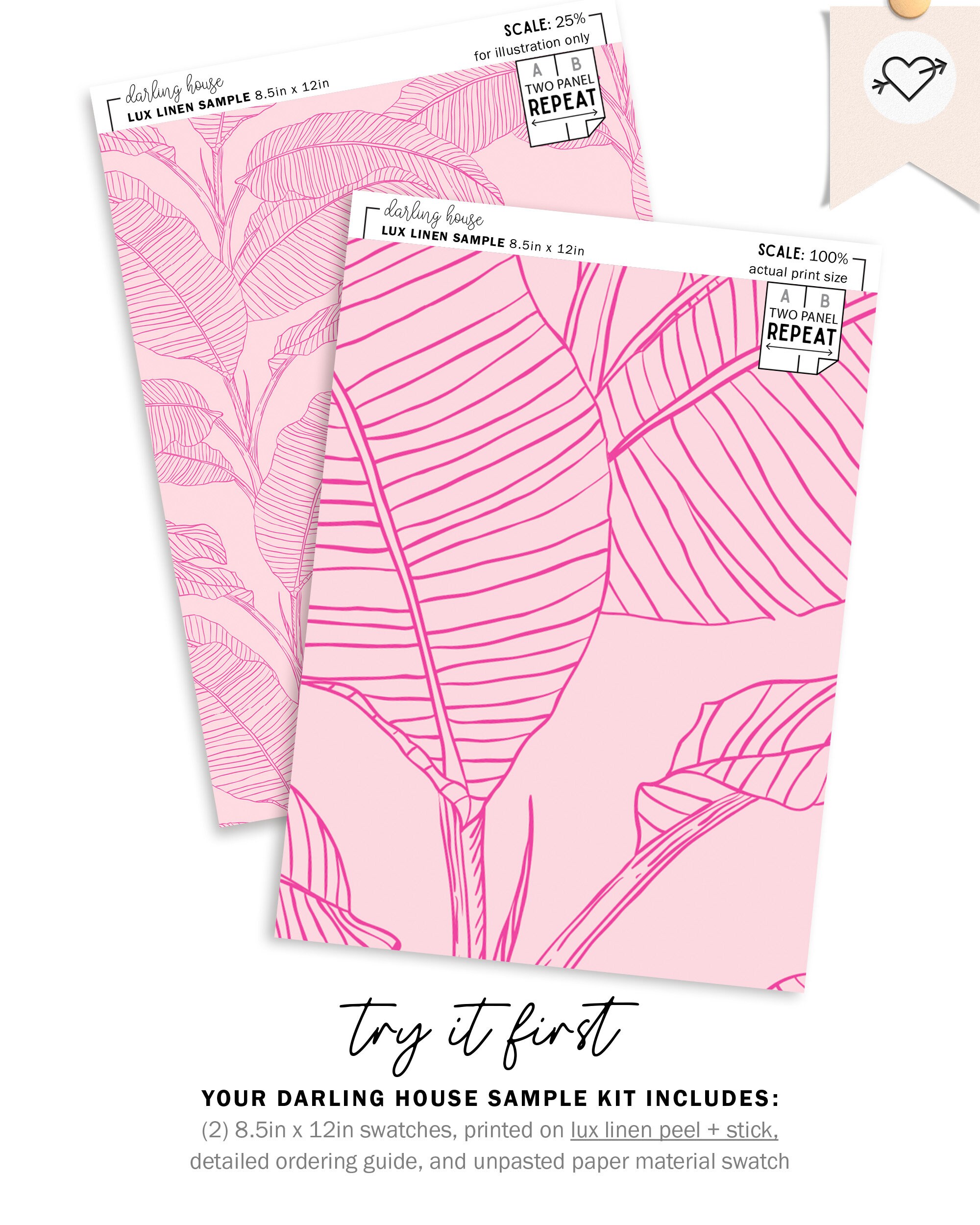 Hot Pink Tropical Banana Leaf Wallpaper | Removable Peel Stick ...