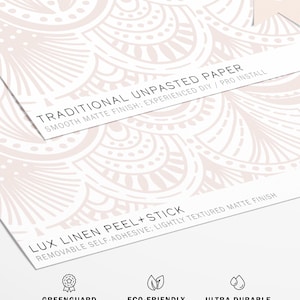 Blush Pink Scalloped Lace Wallpaper | Removable Peel Stick | Boho Girls ...