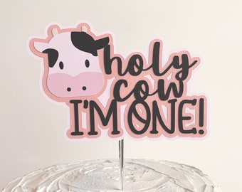 Printable Cupcake Toppers Editable Cake Decor Holy Cow - Etsy