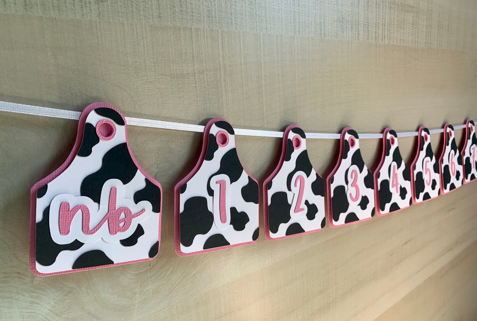 Holy Cow Im One Pink Cow Ear Tag Monthly Photo Banner Prop - Etsy