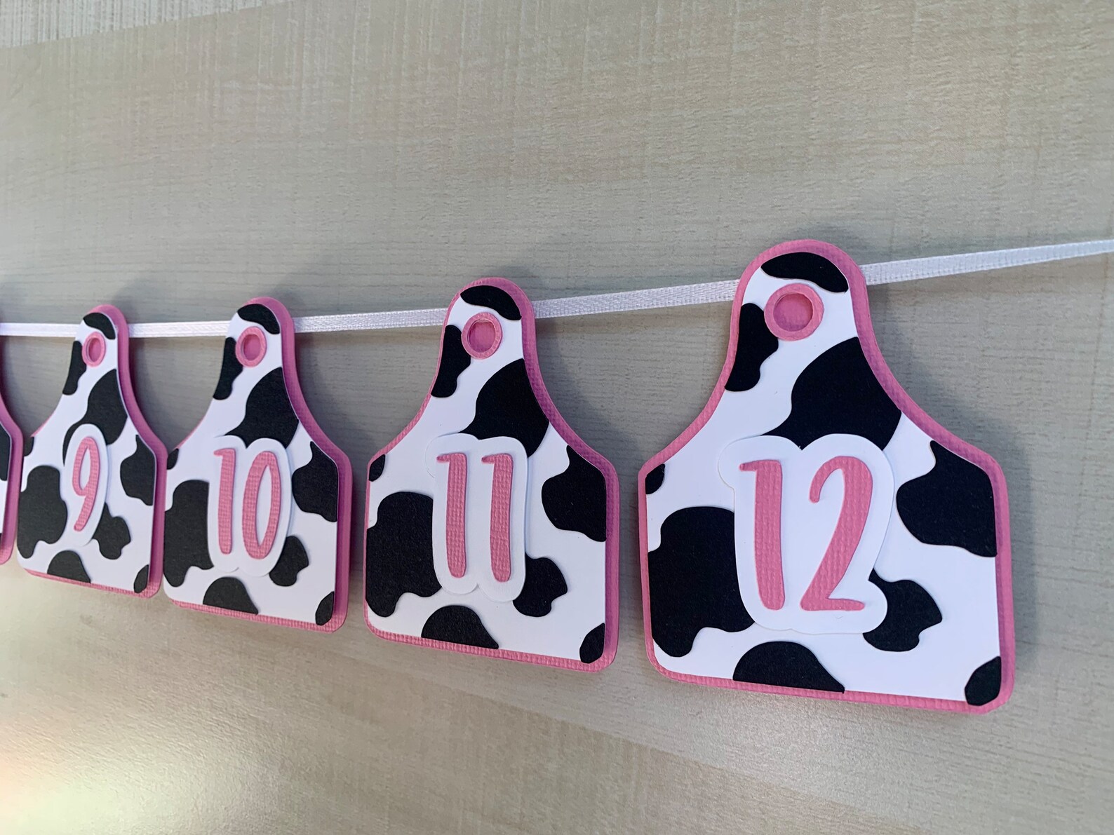 Holy Cow Im One Pink Cow Ear Tag Monthly Photo Banner Prop - Etsy