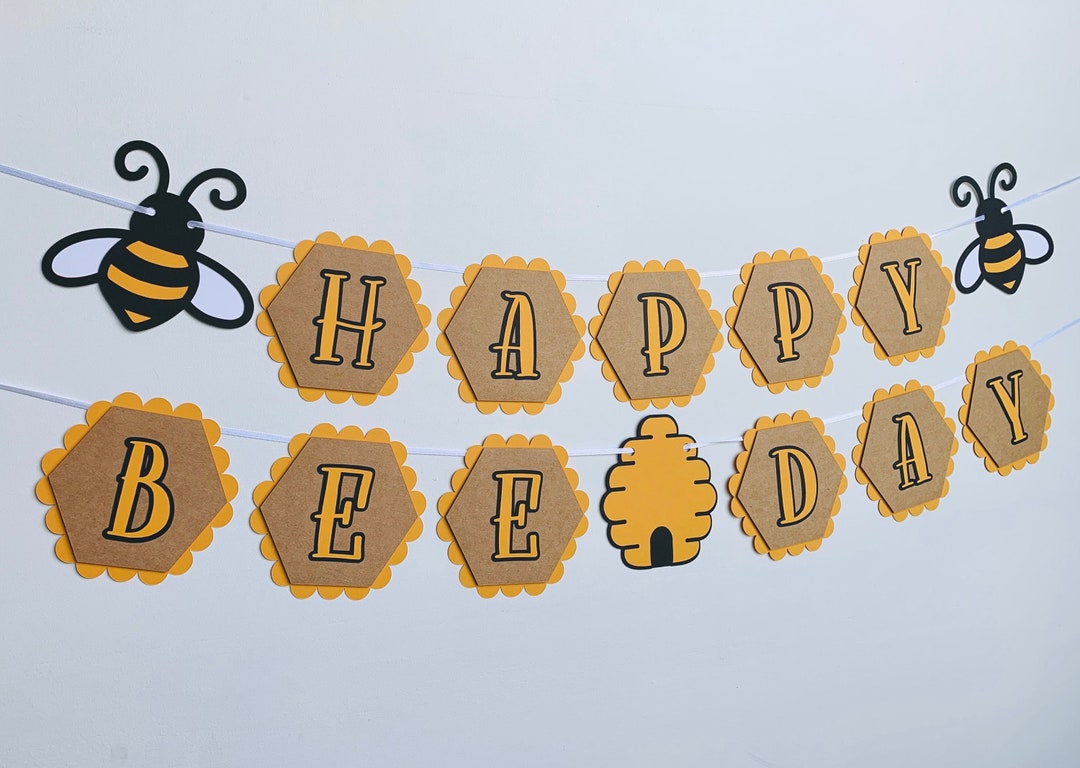 Happy Bee Day Bee Theme Birthday Banner Decoration - Etsy