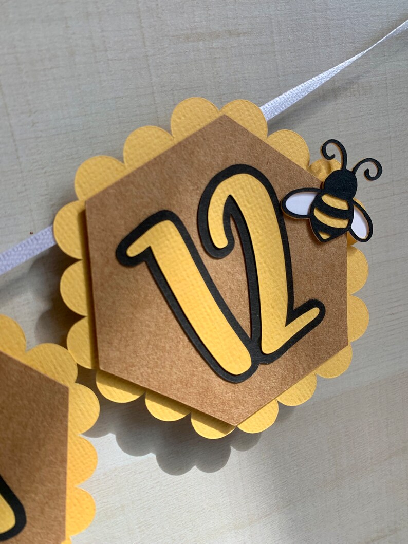 Happy Bee Day Bee Themed Monthly Photo Banner Prop Birthday - Etsy