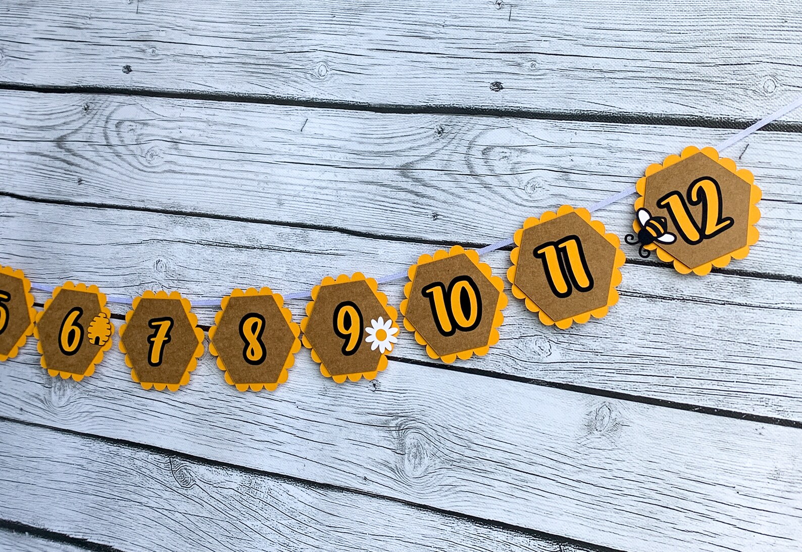 Happy Bee Day Bee Themed Monthly Photo Banner Prop Birthday Decoration ...