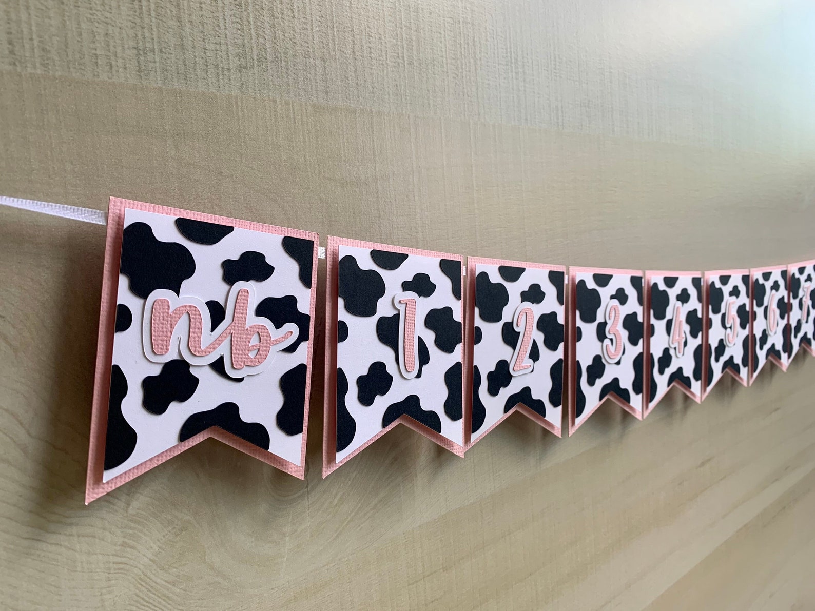 Holy Cow Im One Pink Cow Monthly Photo Banner Prop Birthday - Etsy