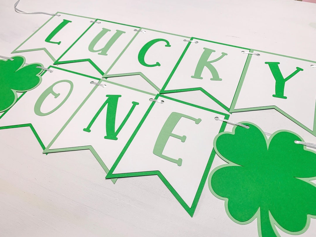 St. Patrick's Day Lucky One Shamrock Happy Birthday Banner - Etsy