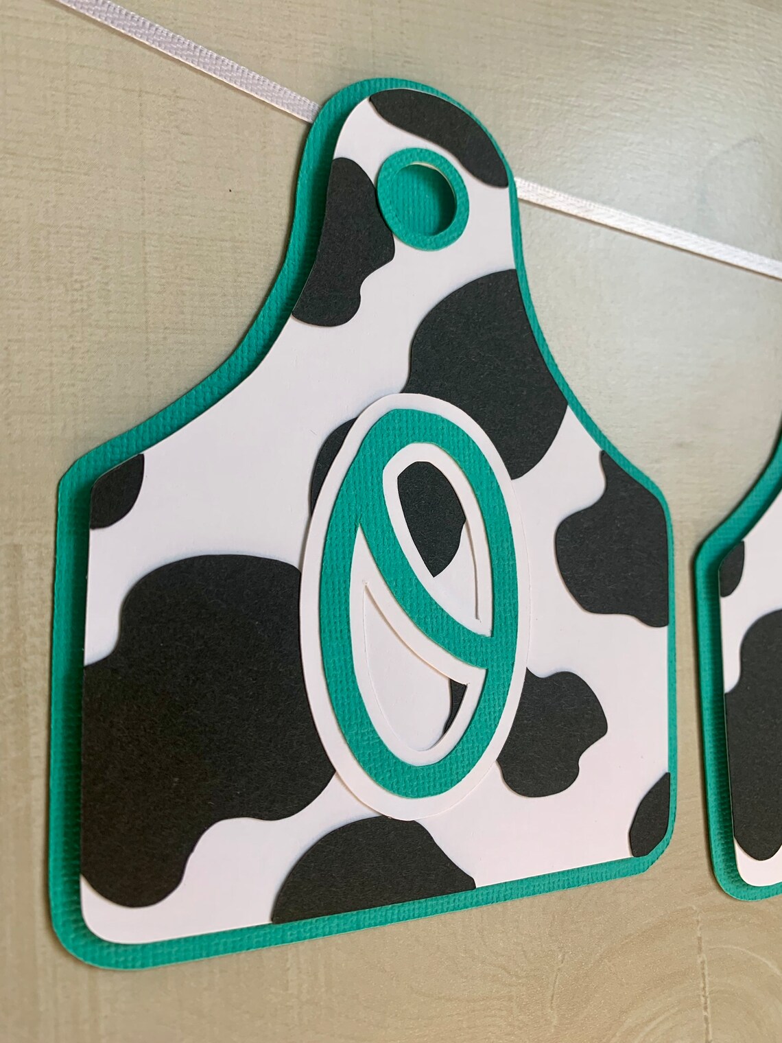 Holy Cow I'm One Teal Cow Ear Tag Theme Highchair Banner - Etsy
