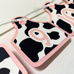 Holy Cow I’m One Pink Cow Ear Tag Monthly Photo Banner Prop Birthday ...