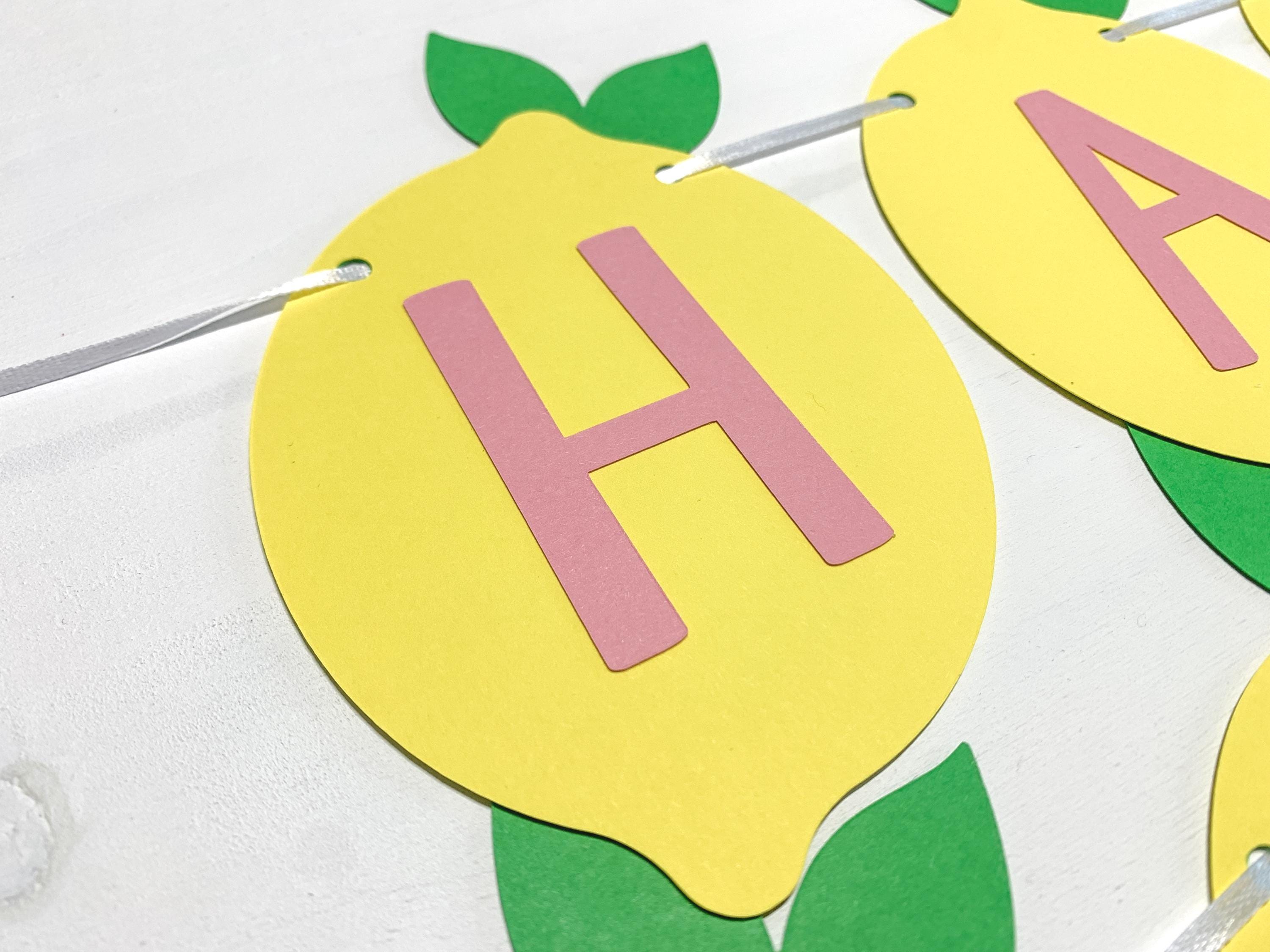 Lemon Happy Birthday Banner Paper Party Decoration - Etsy