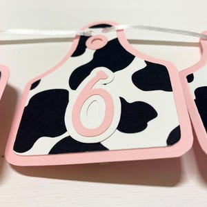 Holy Cow I’m One Pink Cow Ear Tag Monthly Photo Banner Prop Birthday ...