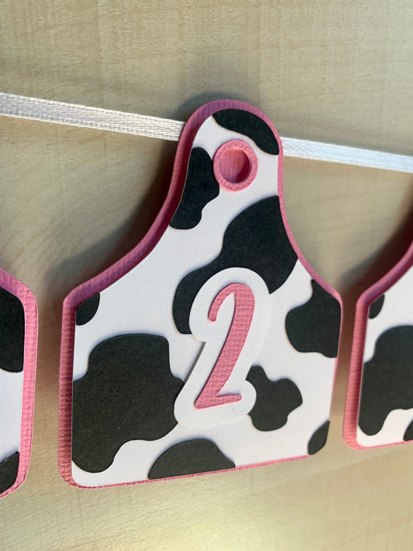 Holy Cow Im One Pink Cow Ear Tag Monthly Photo Banner Prop - Etsy