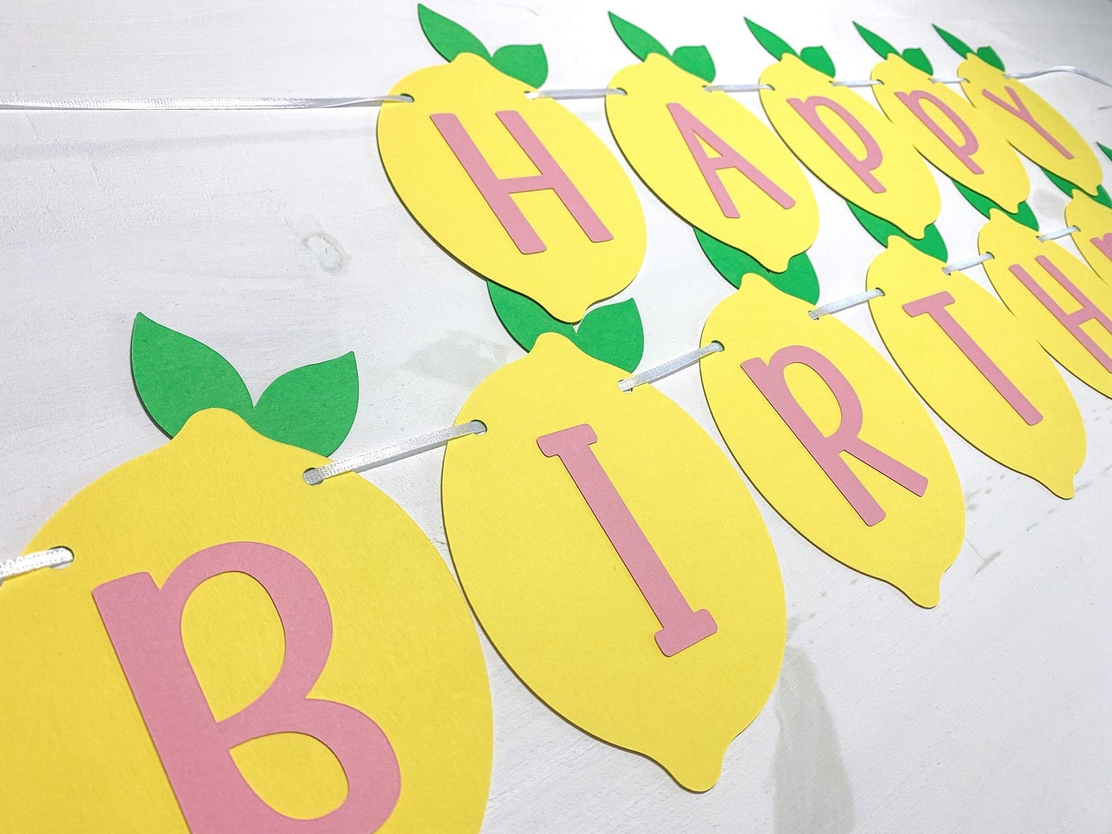 Lemon Happy Birthday Banner Paper Party Decoration - Etsy