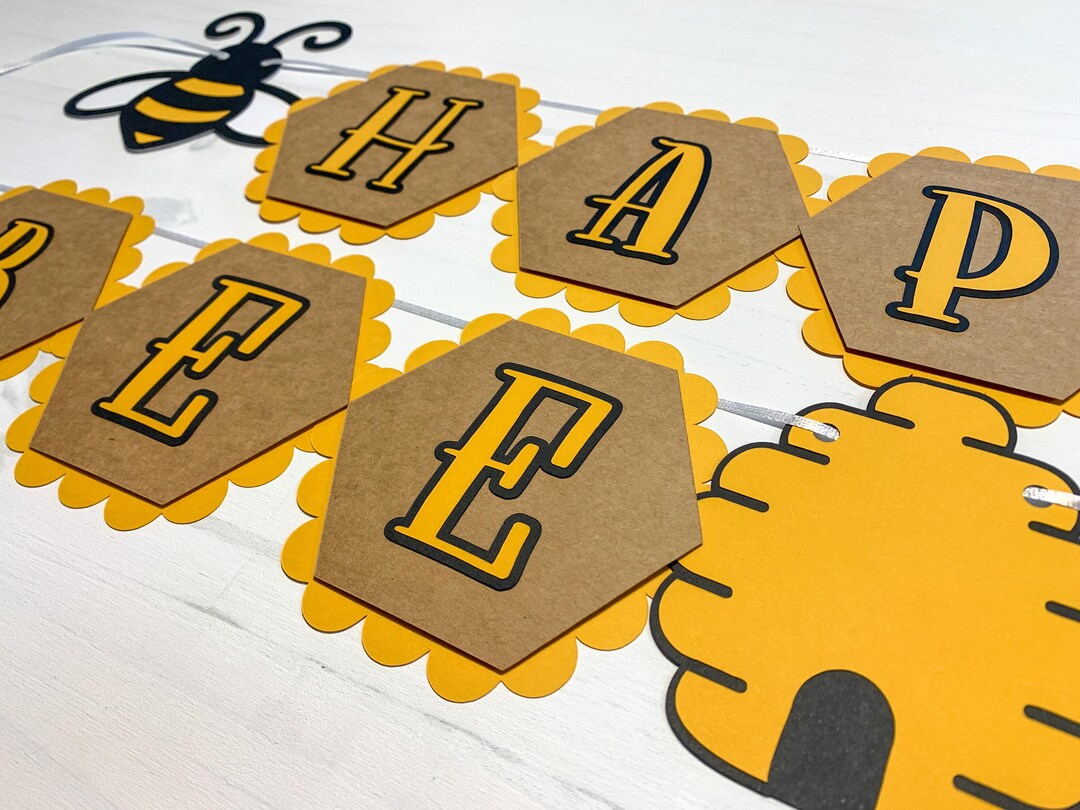 Happy Bee Day Bee Theme Birthday Banner Decoration - Etsy