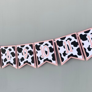 Holy Cow Im One Pink Cow Monthly Photo Banner Prop Birthday - Etsy