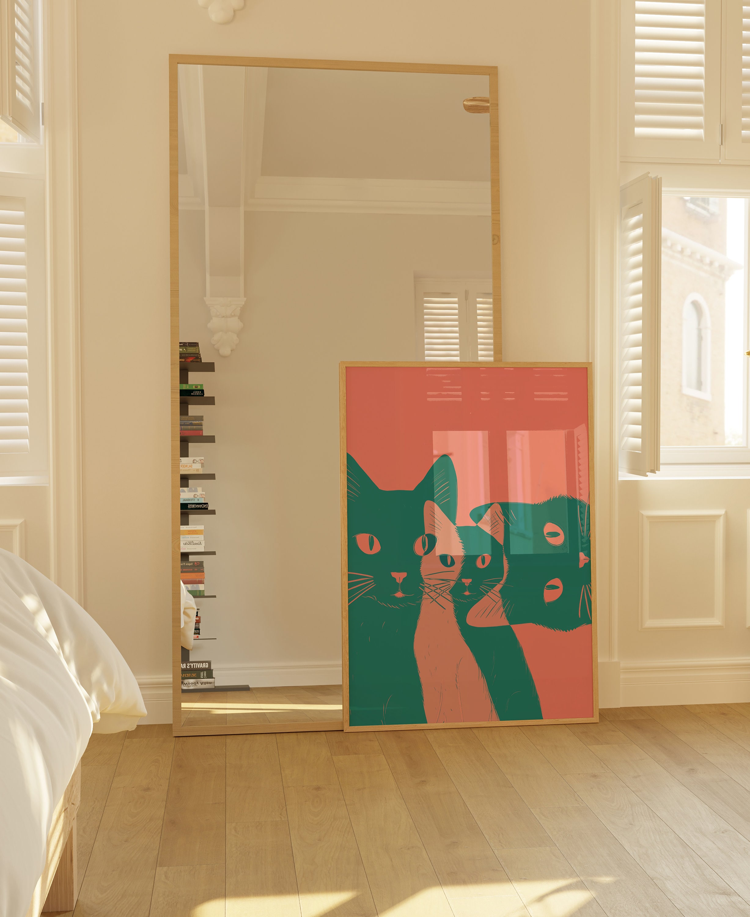 Eclectic Cat Printable Wall Art Cat Poster Decor Funky Apartment Decor ...