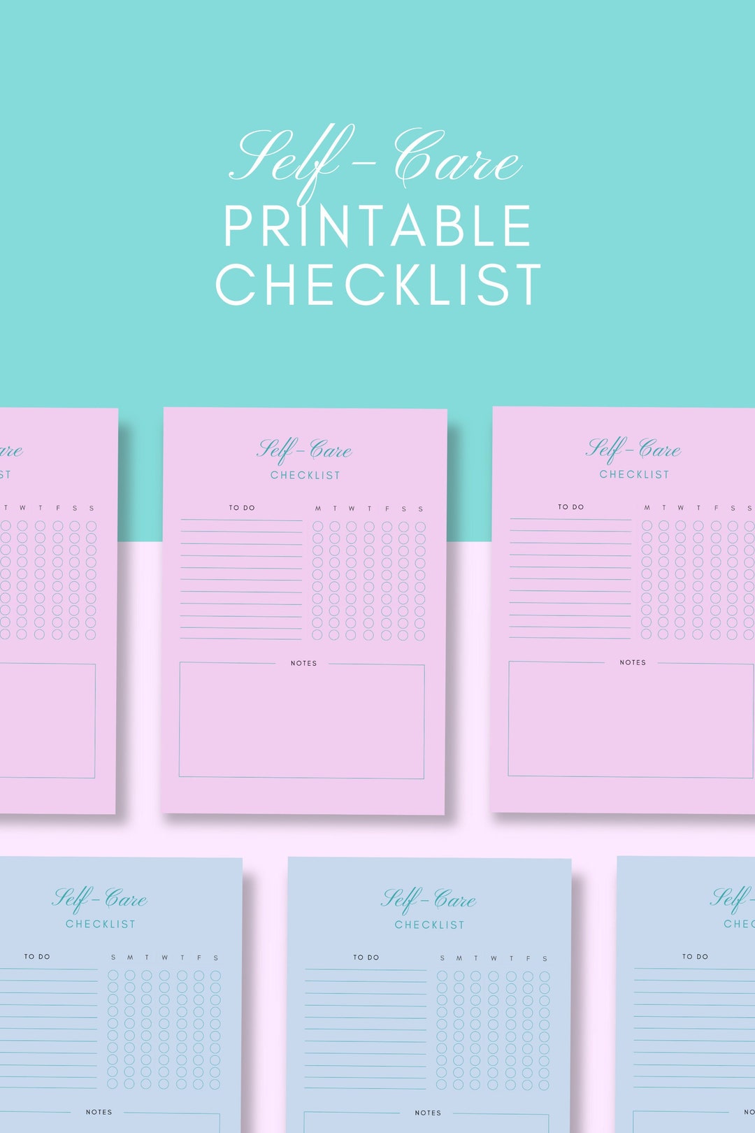 Printable Self Care Checklist Daily Journal Digital Self Care Planner