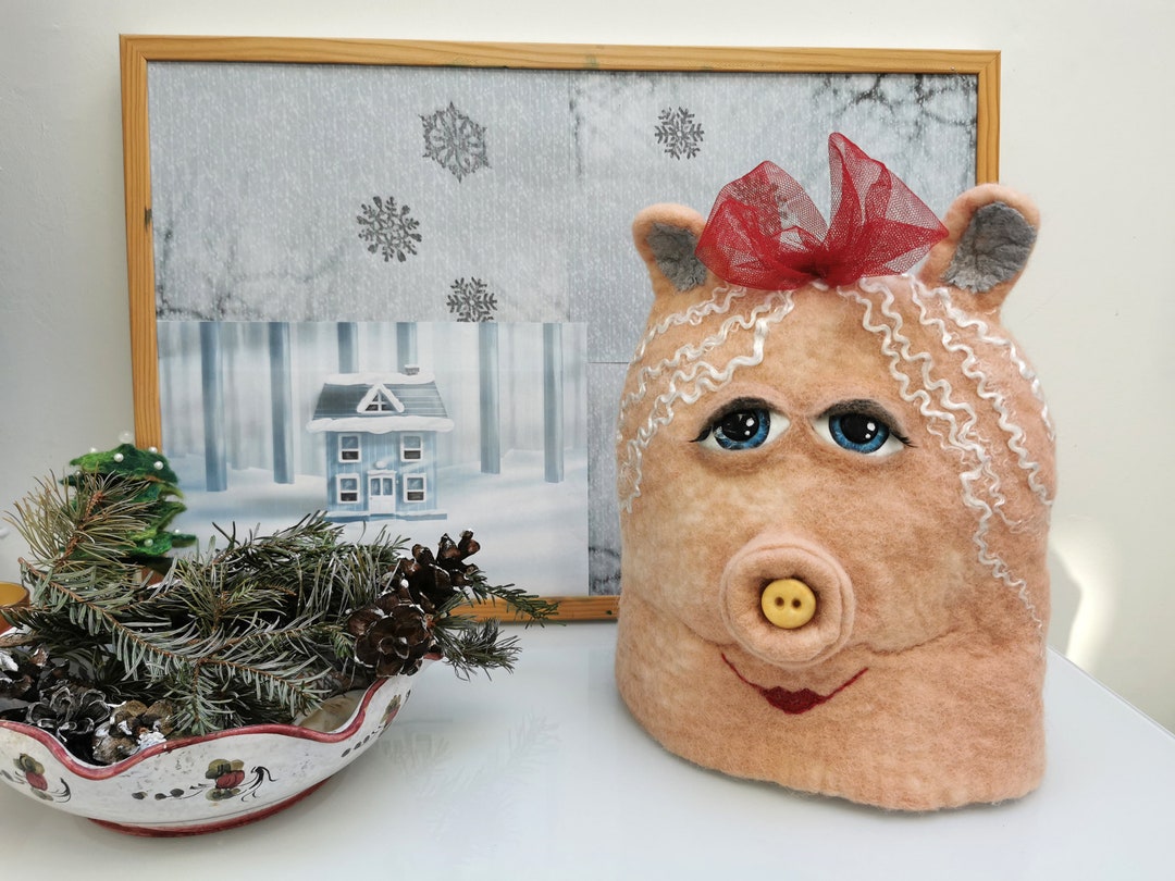 Teapot Cozy PIG miss Daisy Hand Felted Pure Wool Teapot Cozy Pig - Etsy