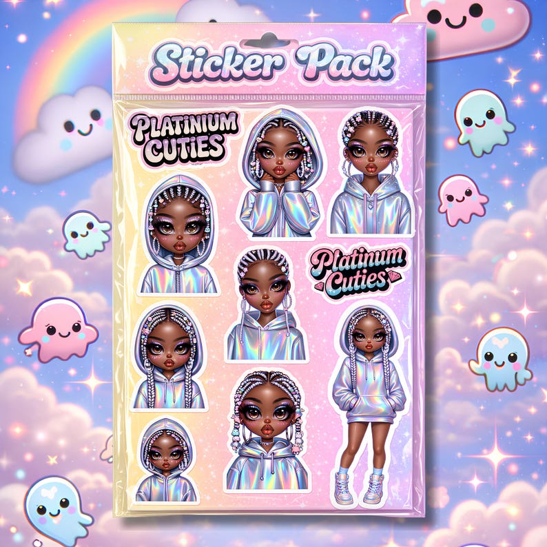 Platinum Cuties Sticker Pack | Pastel Kawaii Stickers (instant Download ...