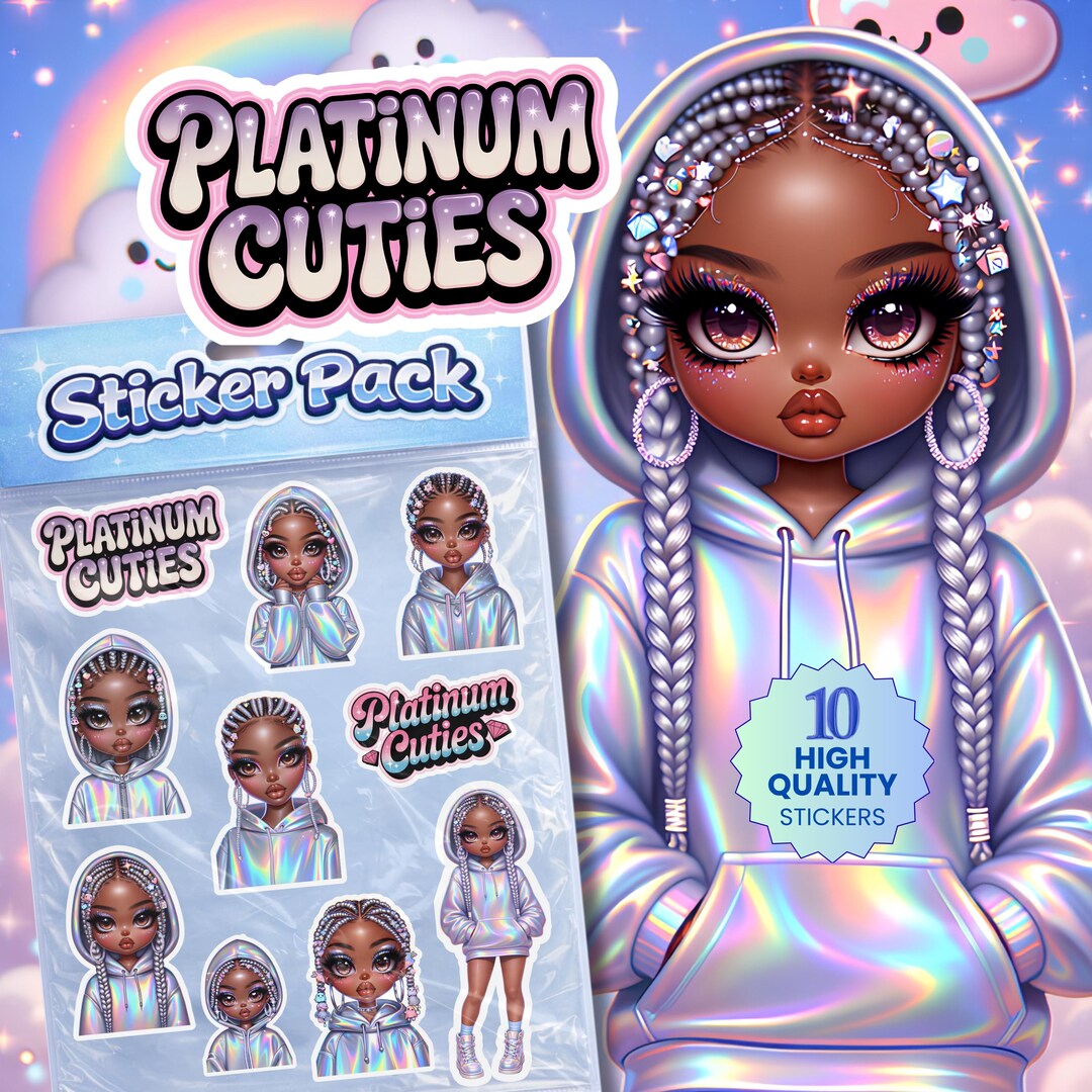 Platinum Cuties Sticker Pack | Pastel Kawaii Stickers (instant Download ...