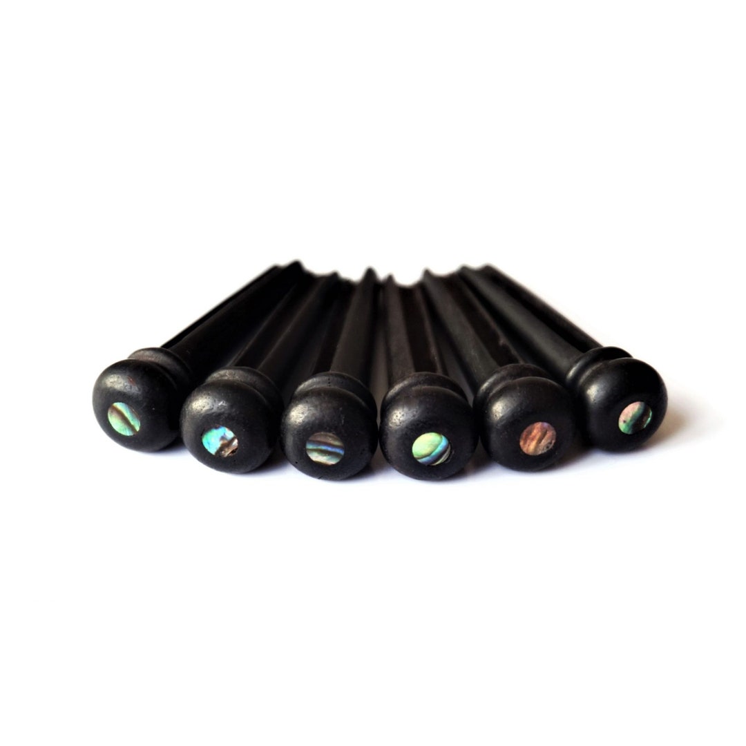 Hand Crafted Ebony and Abalone Bridge Pins - Etsy
