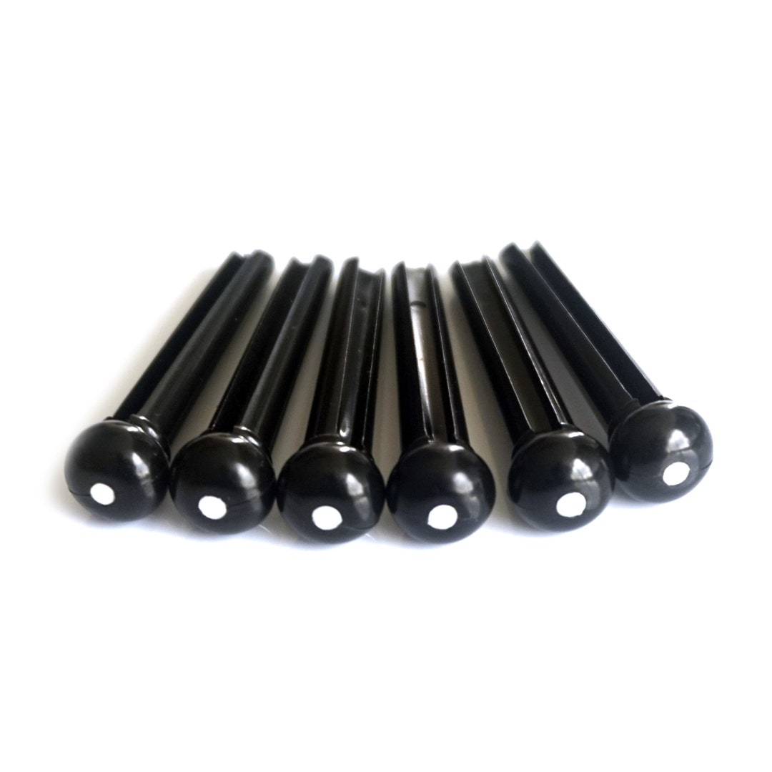 Black Guitar Bridge Pins String Pegs With White Dot Inlay - Etsy