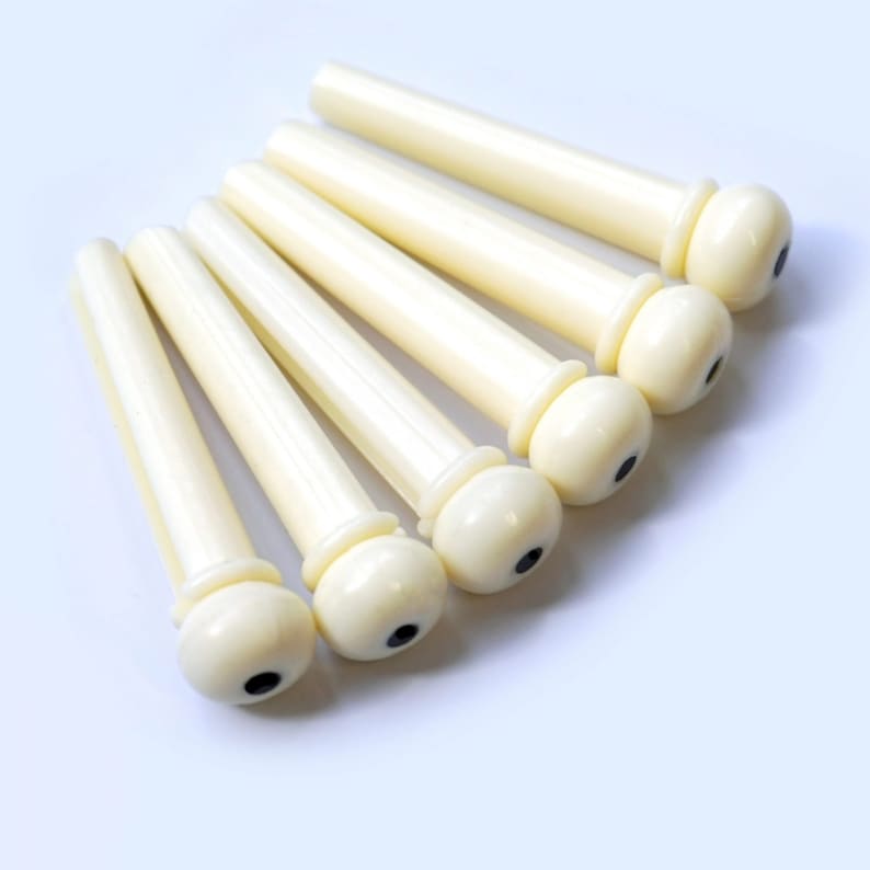 Cream Guitar Bridge Pins String Pegs With Black Dot Inlay - Etsy
