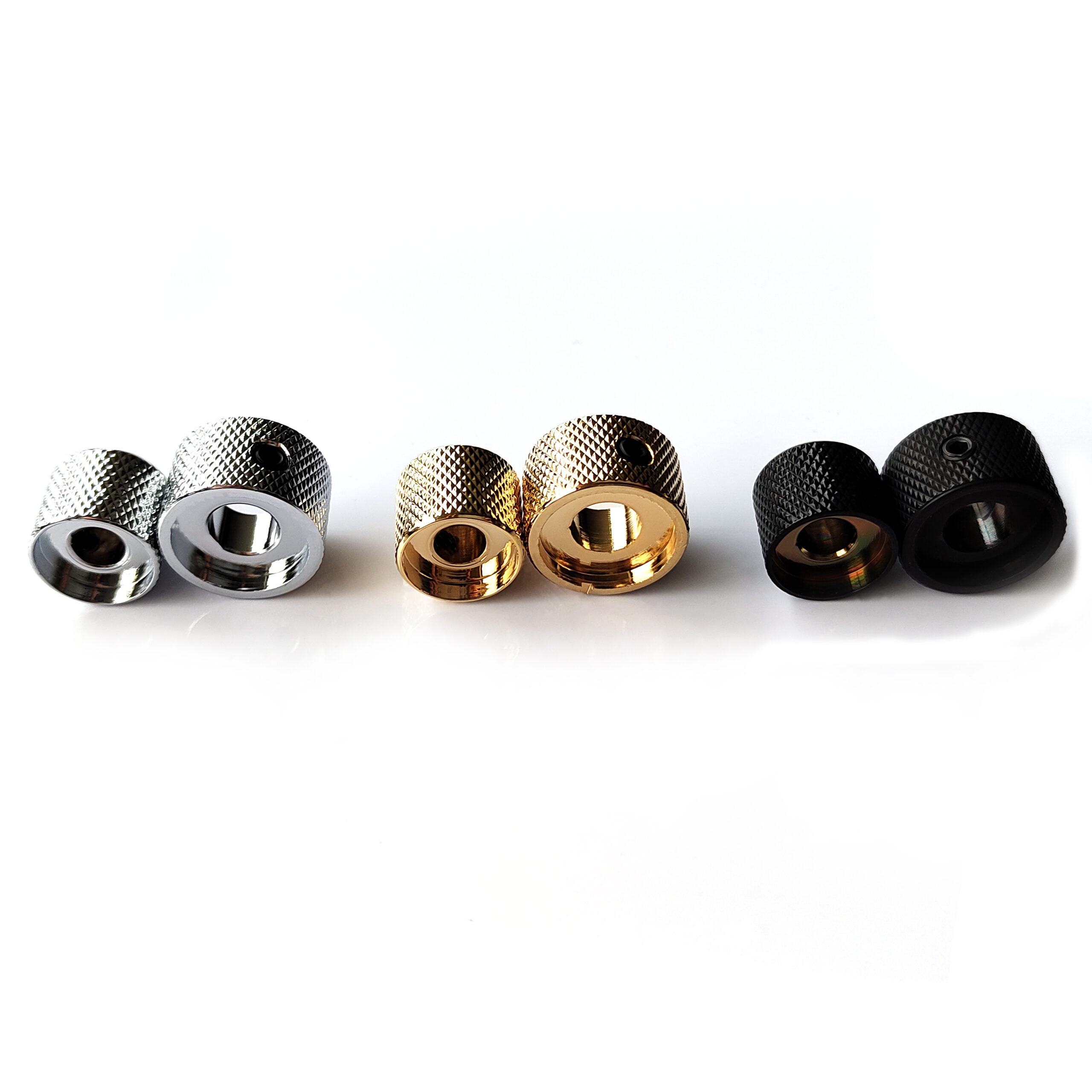 Dual Concentric Metal Control Knobs, Double Stacked Chrome Black Gold ...