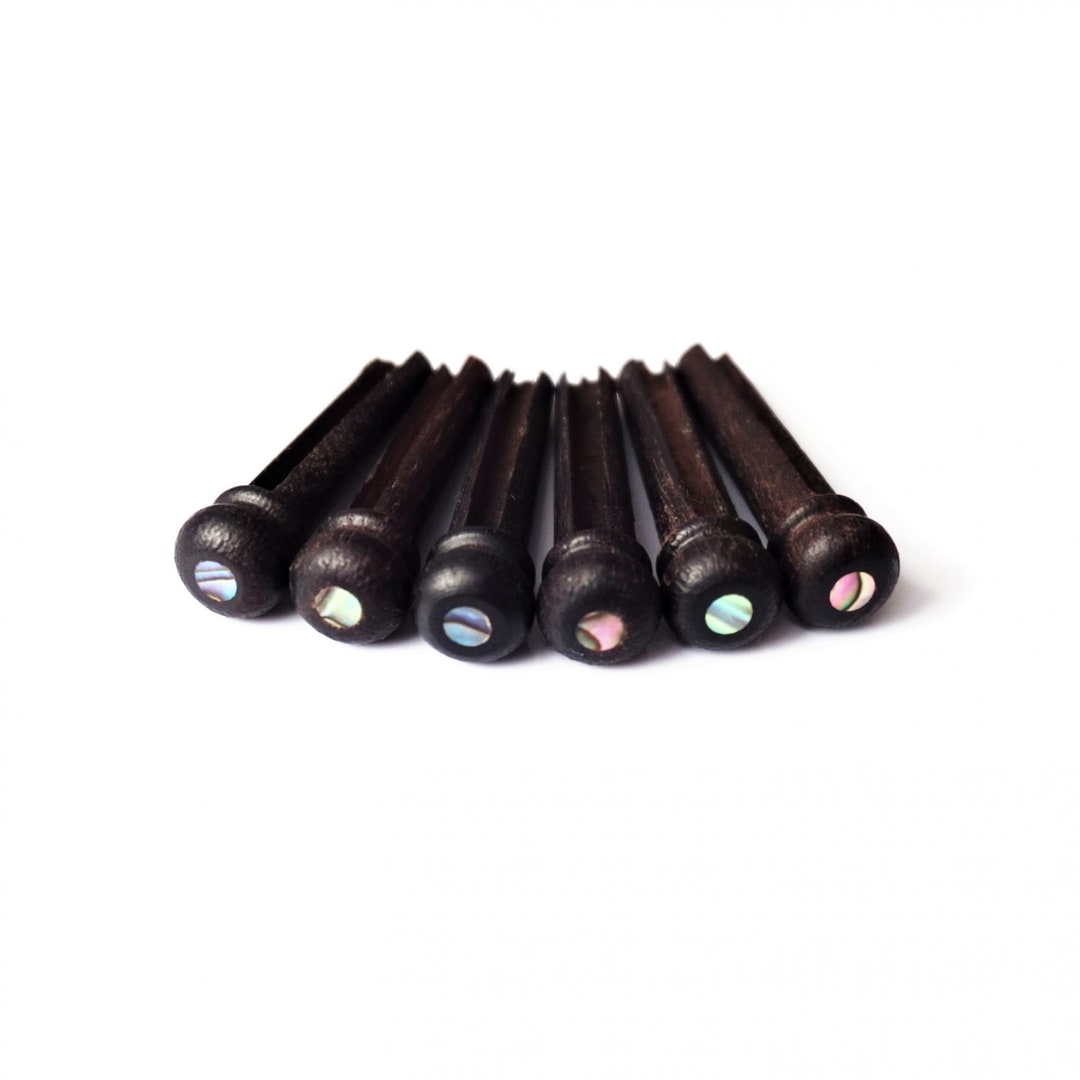 Hand Crafted Rosewood and Abalone Bridge Pins - Etsy
