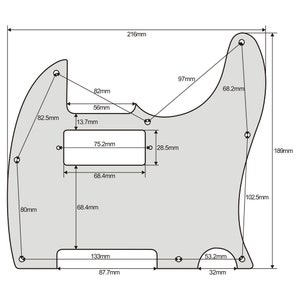 Telecaster Scratchplate Pickguard Mini Humbucker to Fit Fender USA/MEX ...