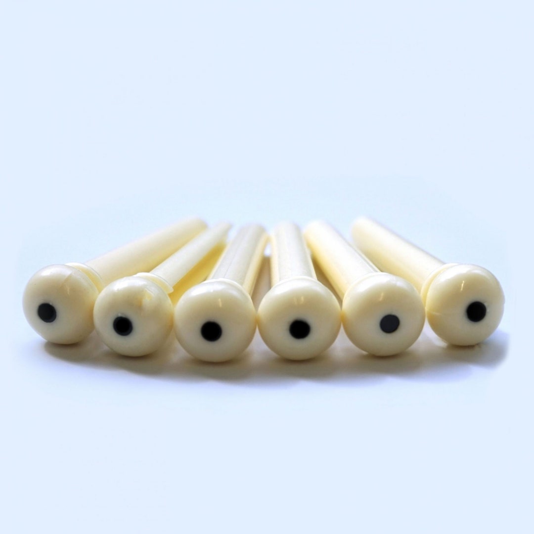 Cream Guitar Bridge Pins String Pegs With Black Dot Inlay - Etsy