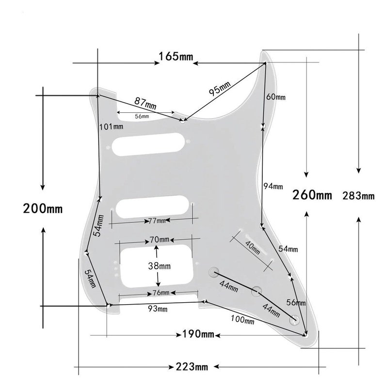 Stratocaster HSS Humbucker Pickguard Scratchplate to Fit Fender Ultra ...