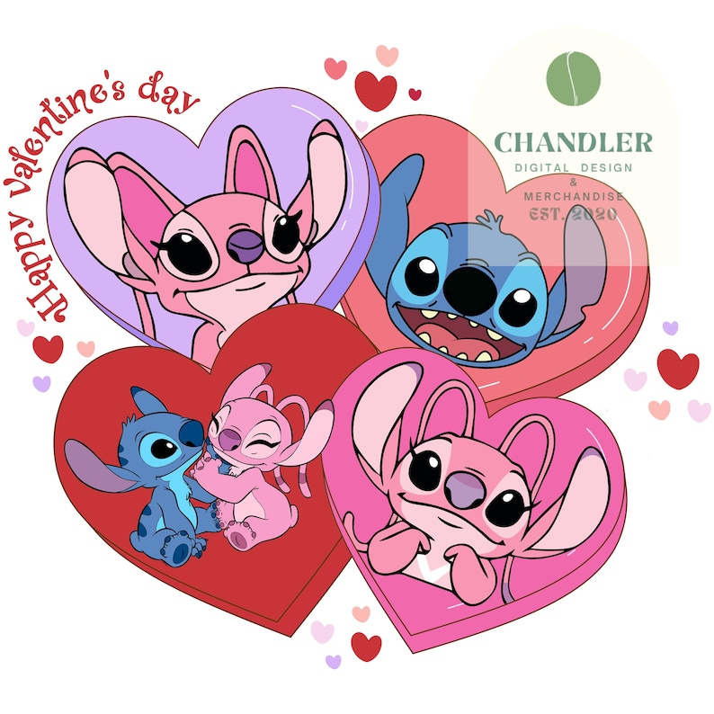 Stitch Valentines Day Png for Sublimation Cute Heart Png Stitch ...