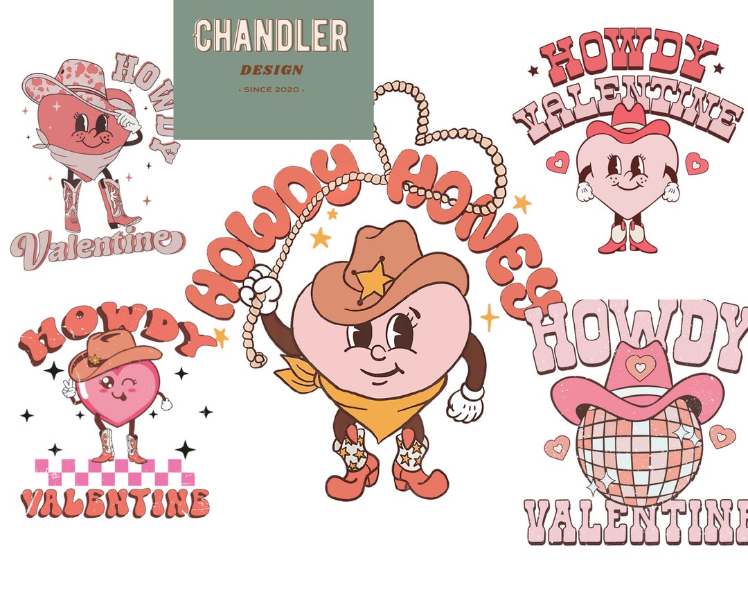 Cute Howdy Valentine Png Bundle Sublimation Pink - Etsy
