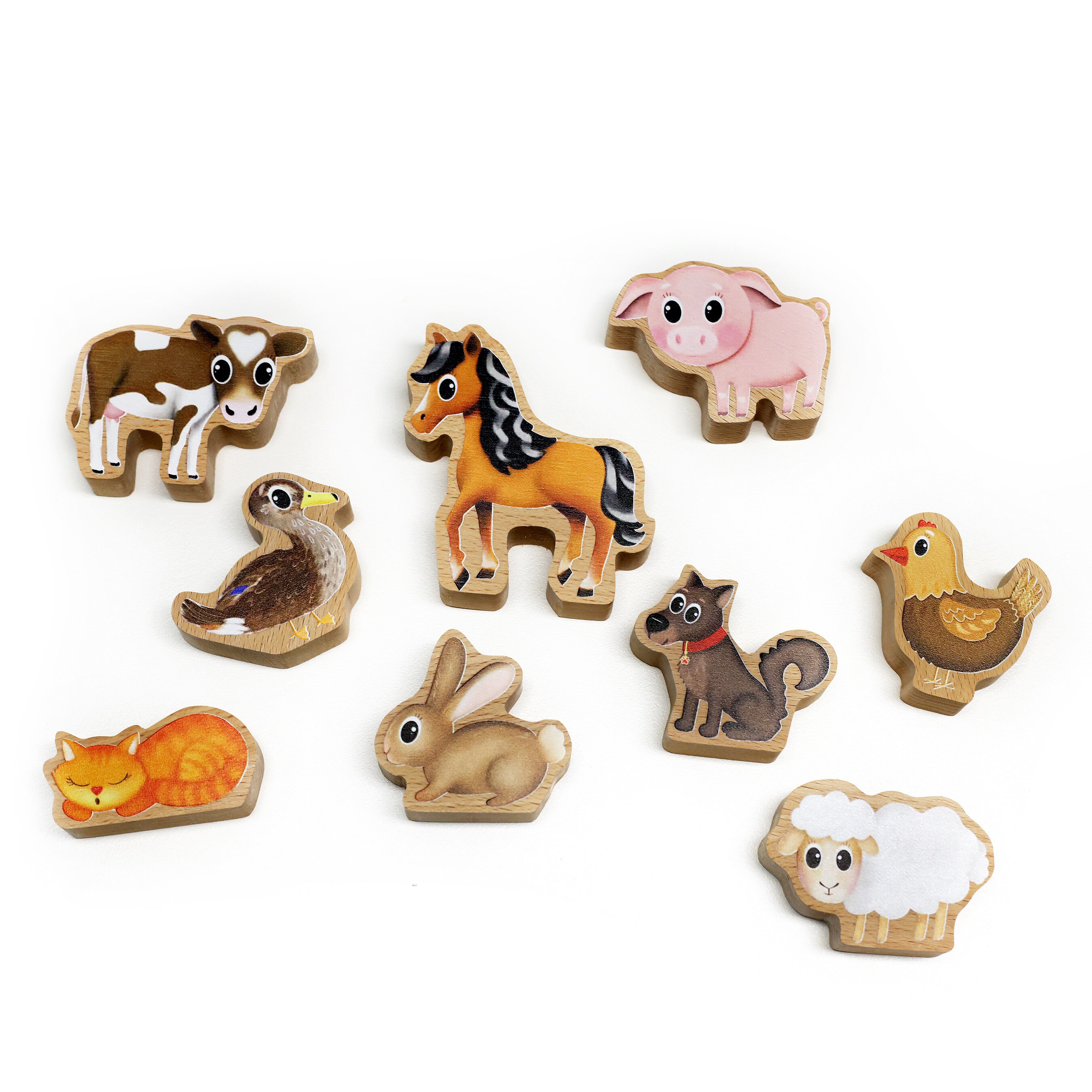 Wooden Animal Play Set - FARM ANIMALS - Etsy