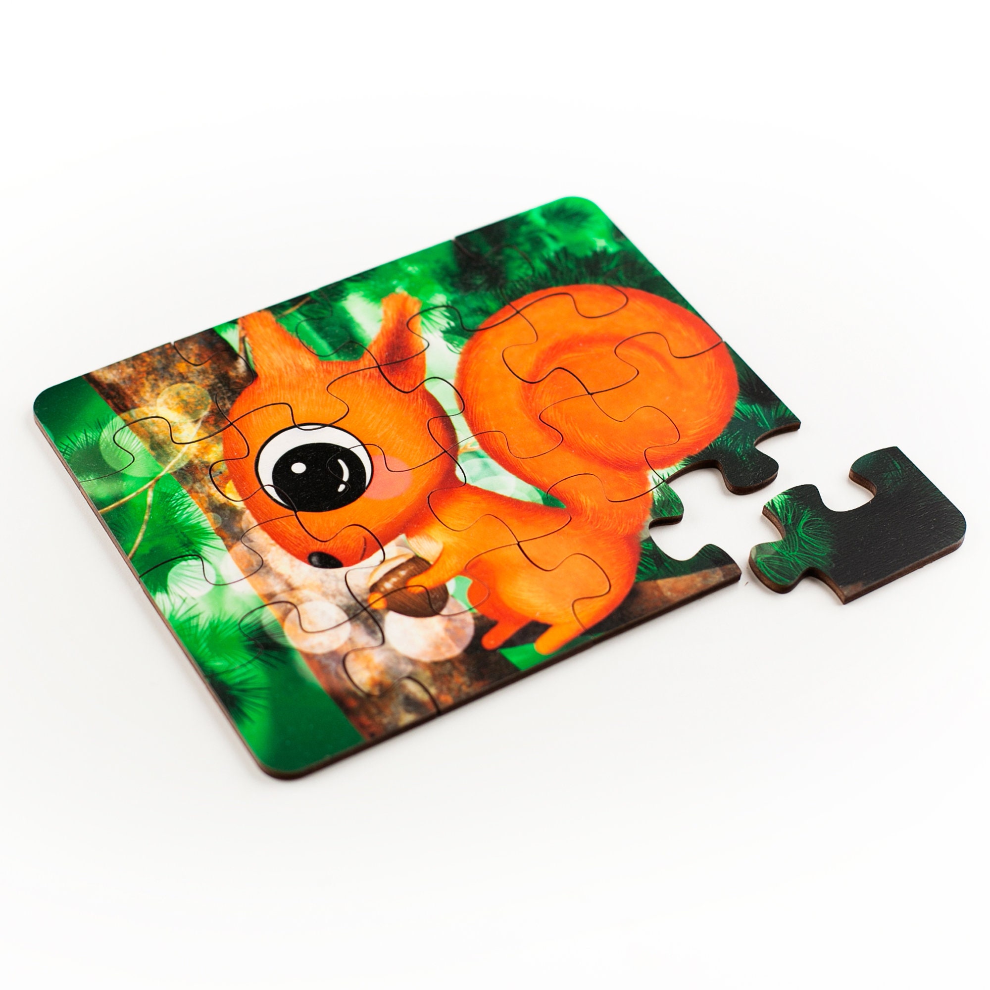 Wooden Puzzle Squirrel 9/16/30 Pieces - Etsy