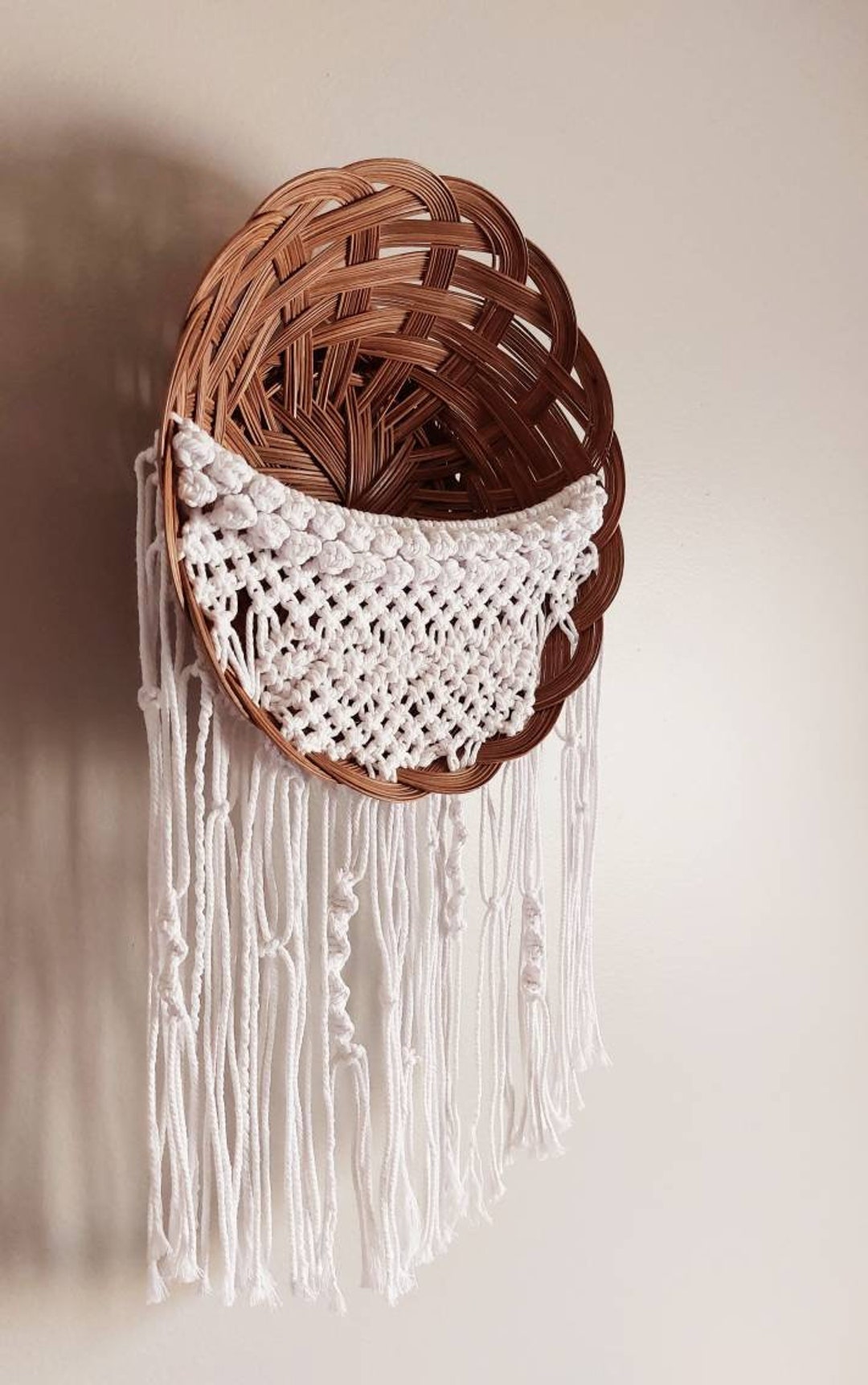 Macrame Basket Basket Macrame Wall Hanging Wall Decor - Etsy