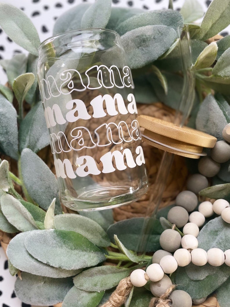Mama Glass Glass for Mom Iced Coffee Glass Minimalistic - Etsy