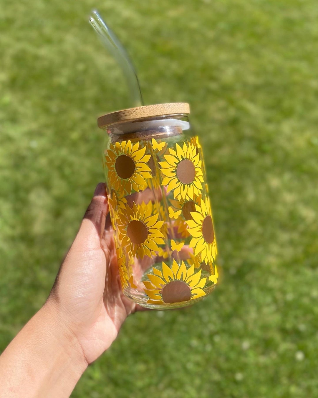 Fall Beer Can Glass | Sunflower Glass | Sunflower Gift | Mama Cup ...