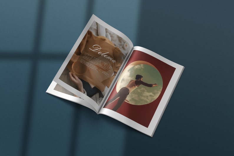 A4 Magazine + Overlay Shadow Mockup - Etsy