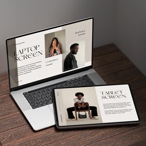 Realistic Laptop and Tablet Mockup - Etsy