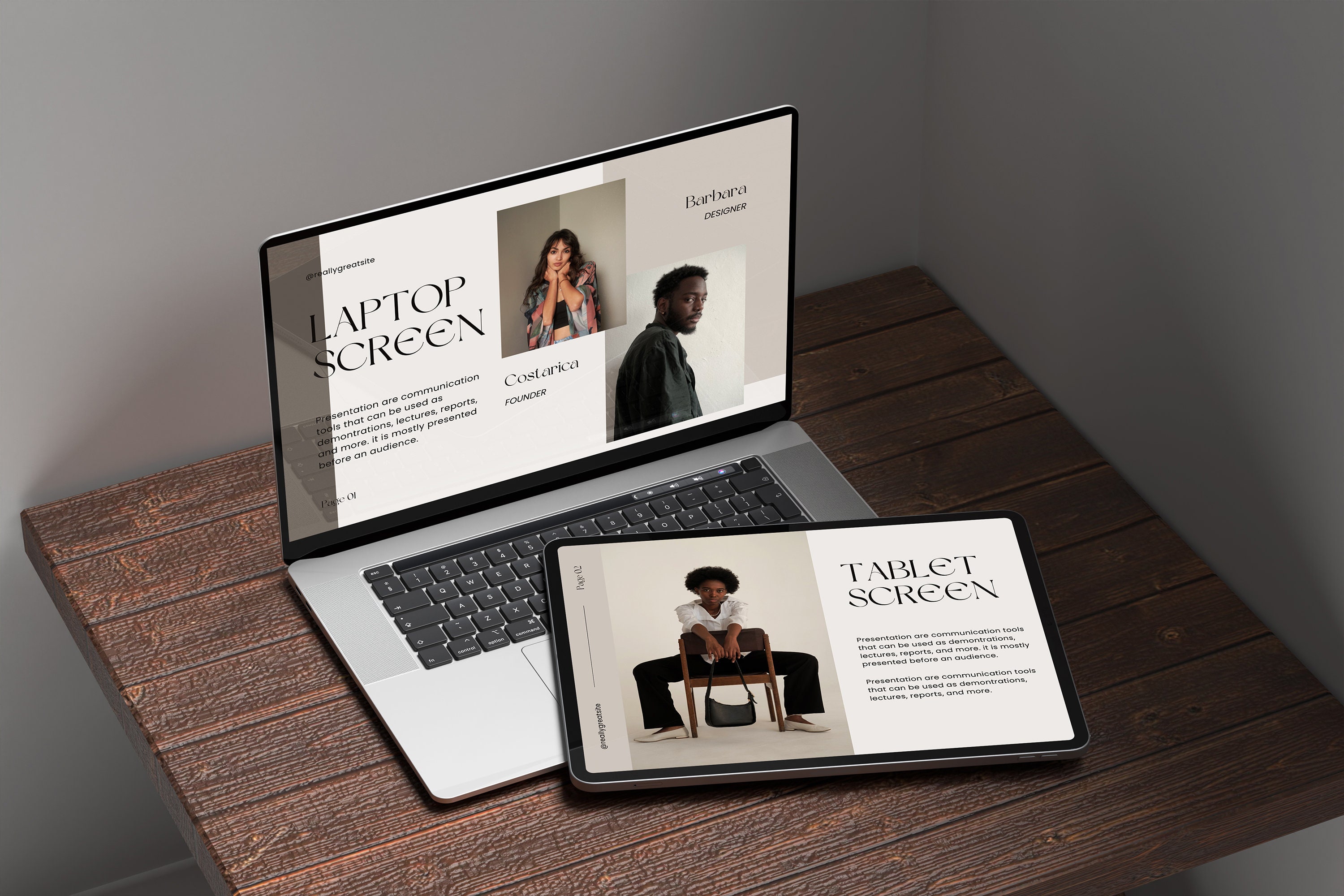 Realistic Laptop and Tablet Mockup - Etsy