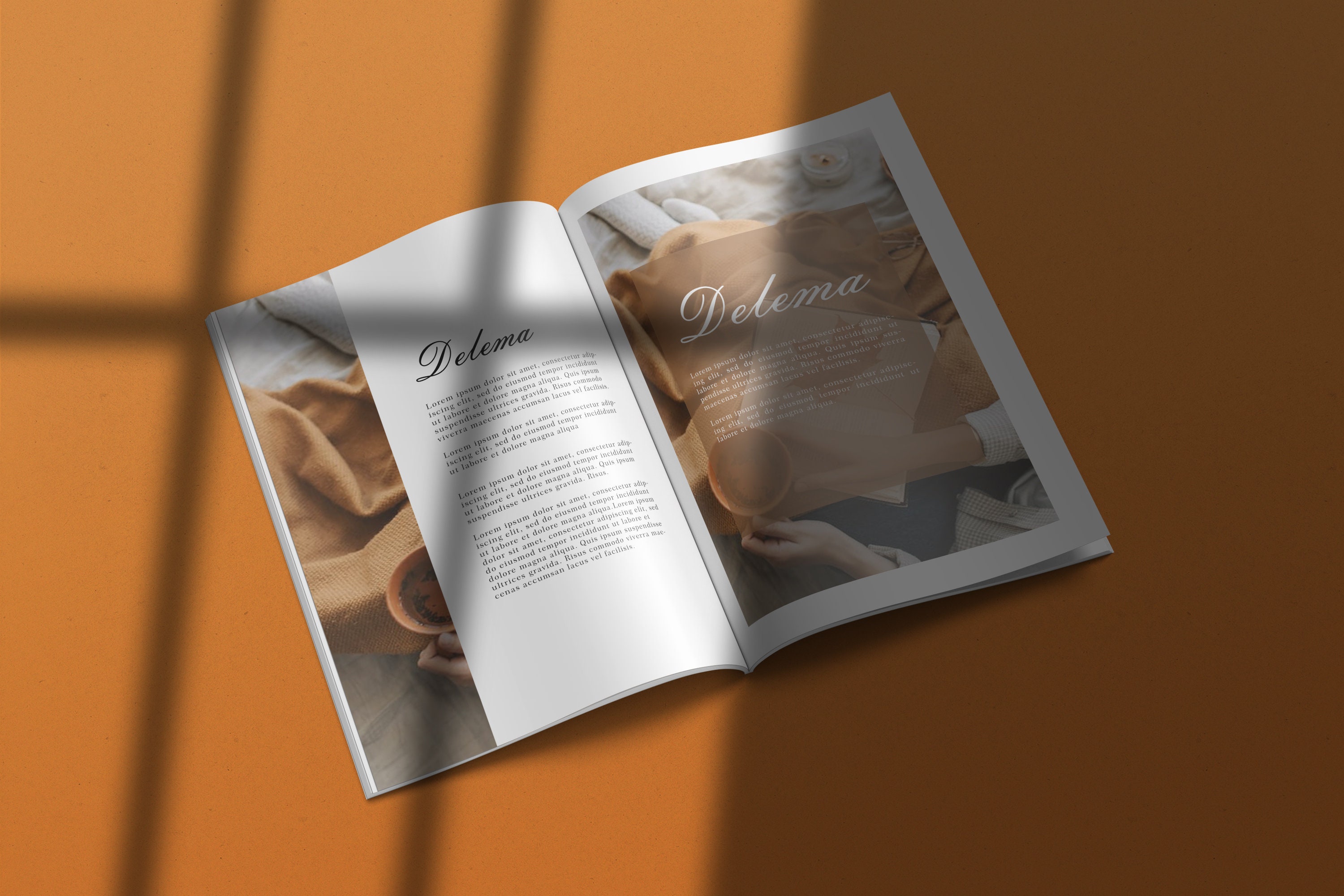 A4 Magazine + Overlay Shadow Mockup - Etsy