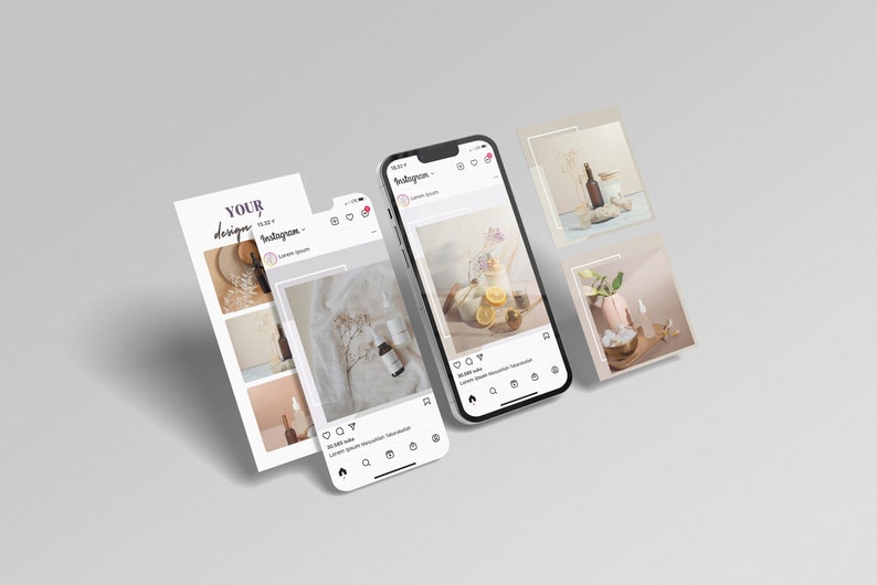 Realistic Instagram Post Mockup | Social Media Feed Mockup for Branding ...