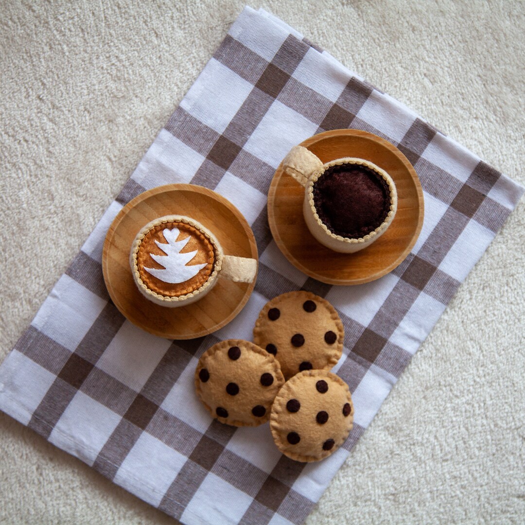 Coffee Play Set - Play Food, Felt Food, Role-playing Toys, Felt Coffee ...