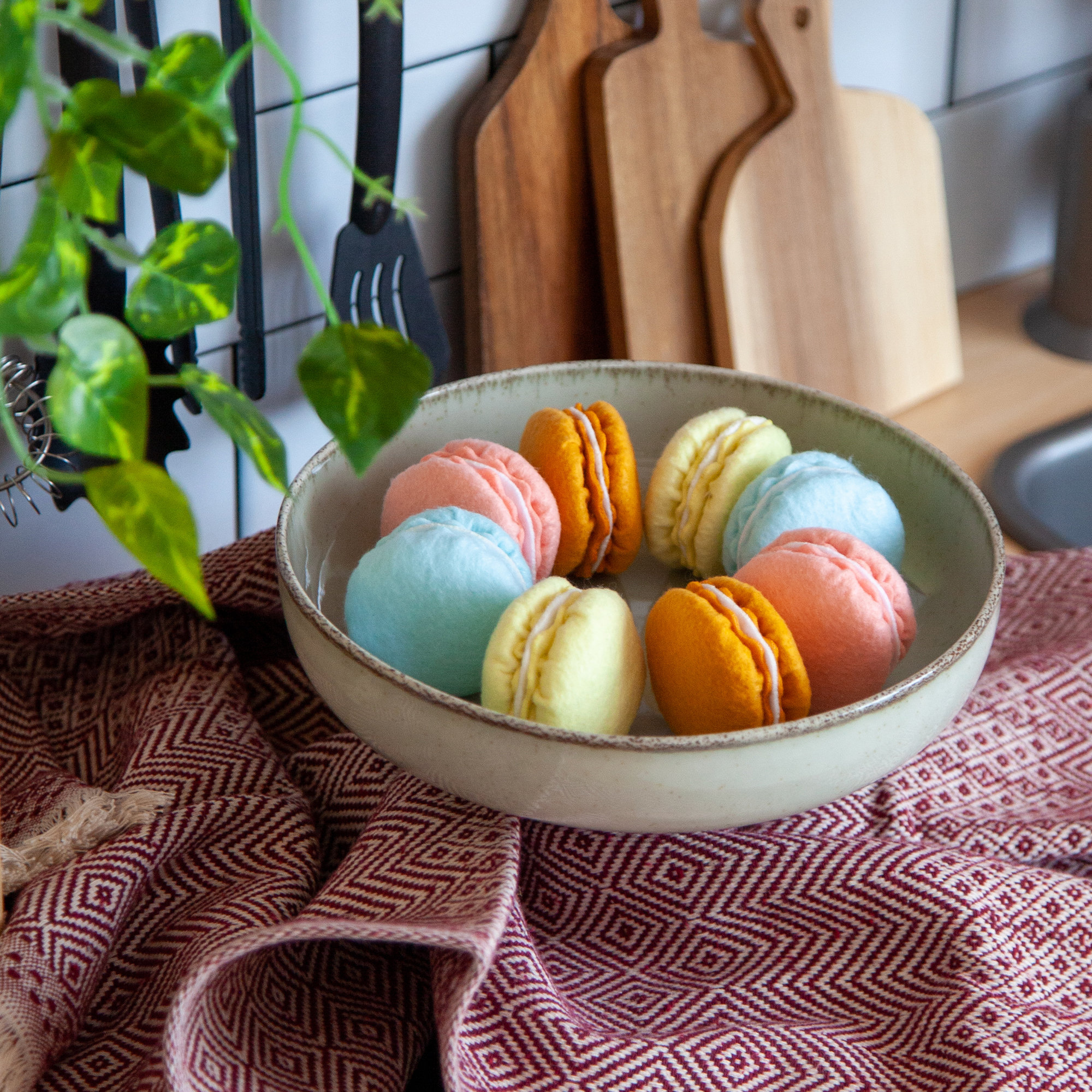 Felt Macaron Play Set Play Food, Felt Food, Role-playing Toys, Felt Kitchen Toys, Felt ...